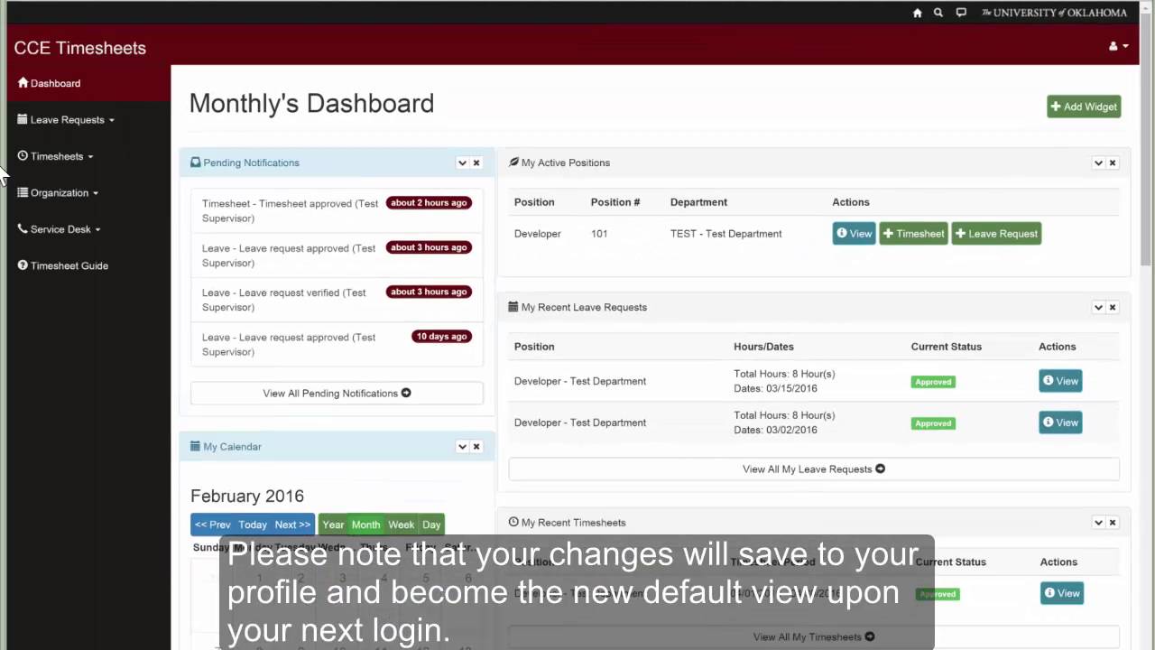 Timesheet Tutorials - Login & Dashboard - YouTube