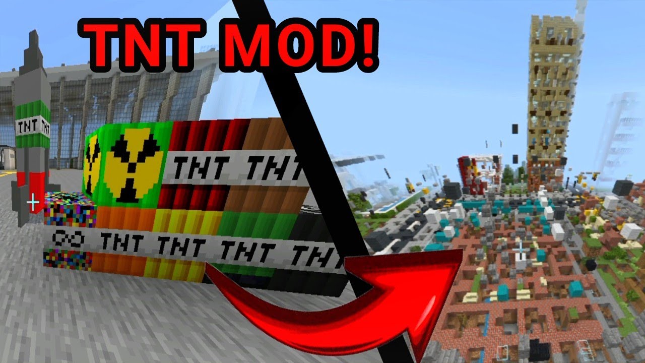 Testando TNTs Mods do Minecraft pe - Mod TNT nuclear - YouTube