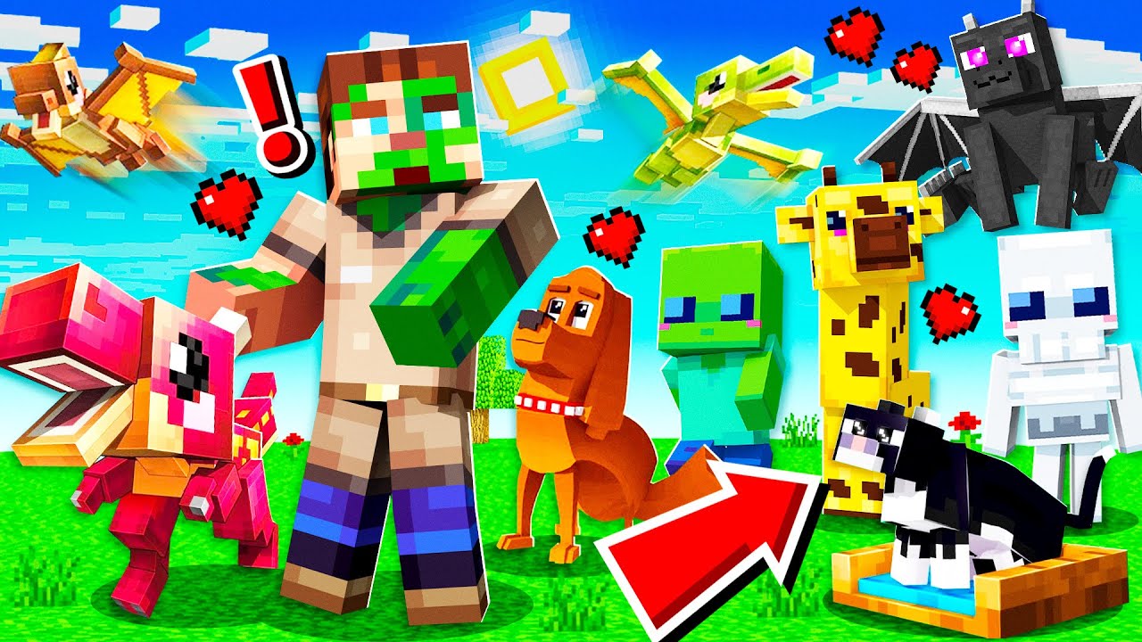 TAMING *100* CUTE PETS in MINECRAFT! - YouTube