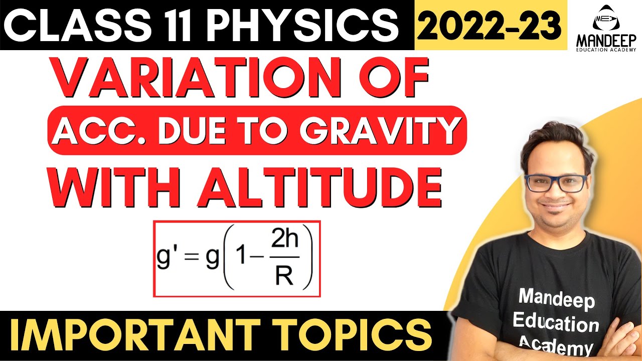 Variation of Acceleration Due to Gravity With Altitude Class 11 ...