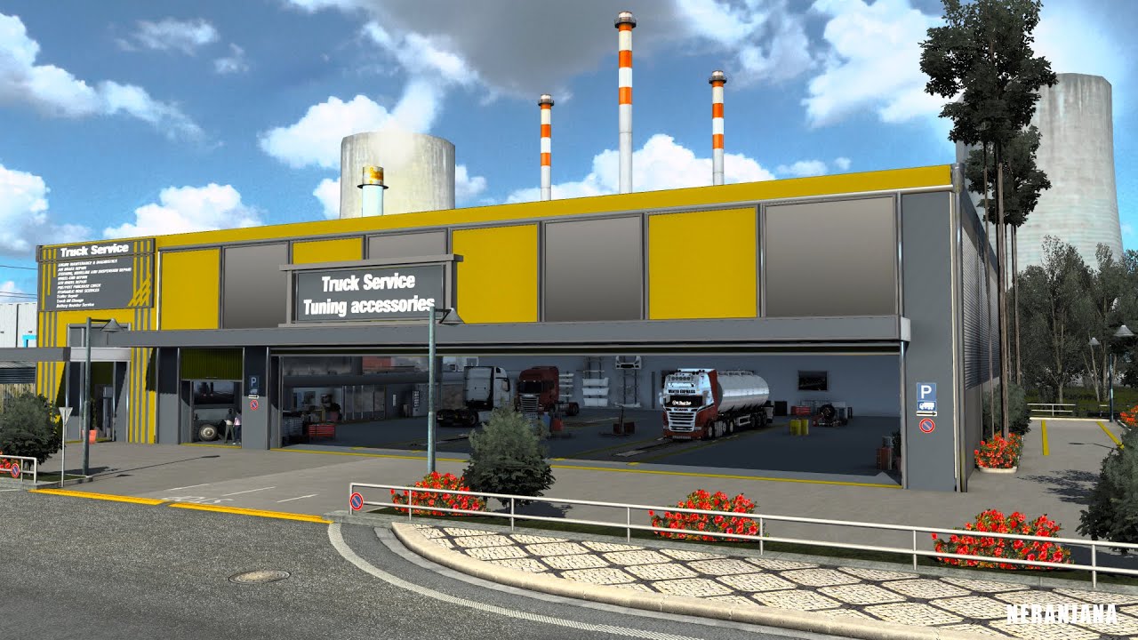 ETS2 Mods v1.43 | New Extended Truck Service Center | ETS2 Mods - YouTube