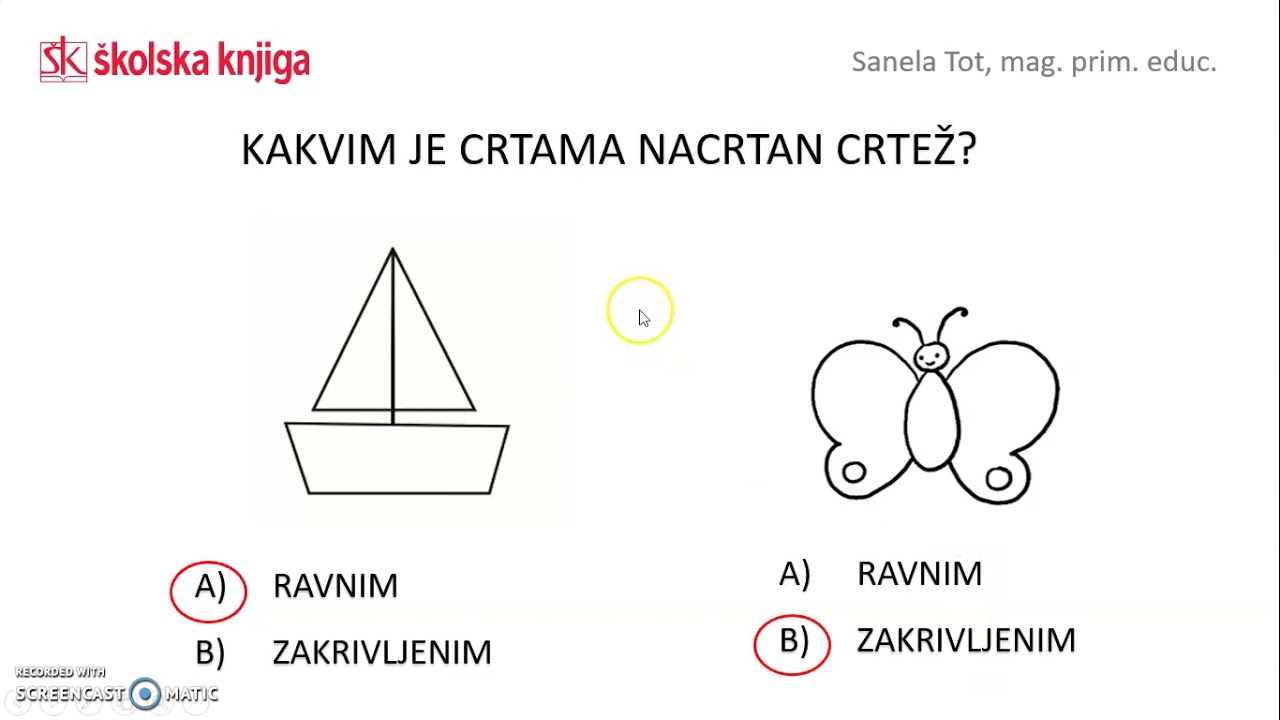Ravne i zakrivljene crte, Točka, Geometrijski likovi, Skup, 1. r. - YouTube