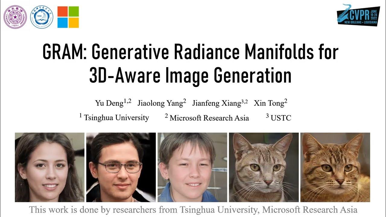 GRAM: Generative Radiance Manifolds for 3D Aware Image Generation | CVPR 2022 - YouTube