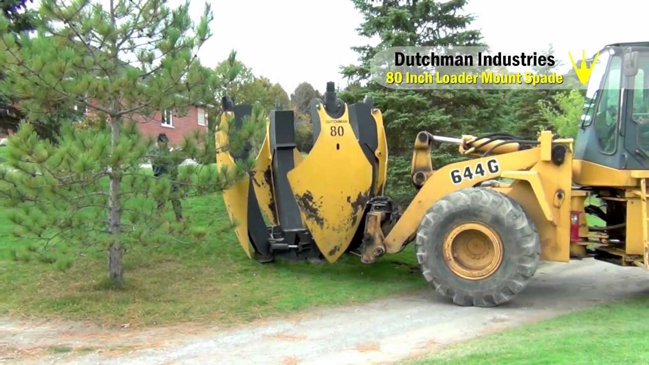 Dutchman 80" Spade digging trees at Spring Creek Golf Club - YouTube