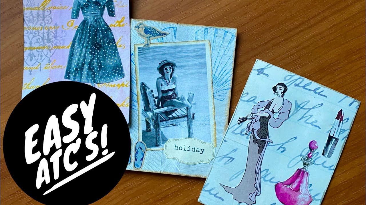 Easy ATC cards made with magazines! - YouTube