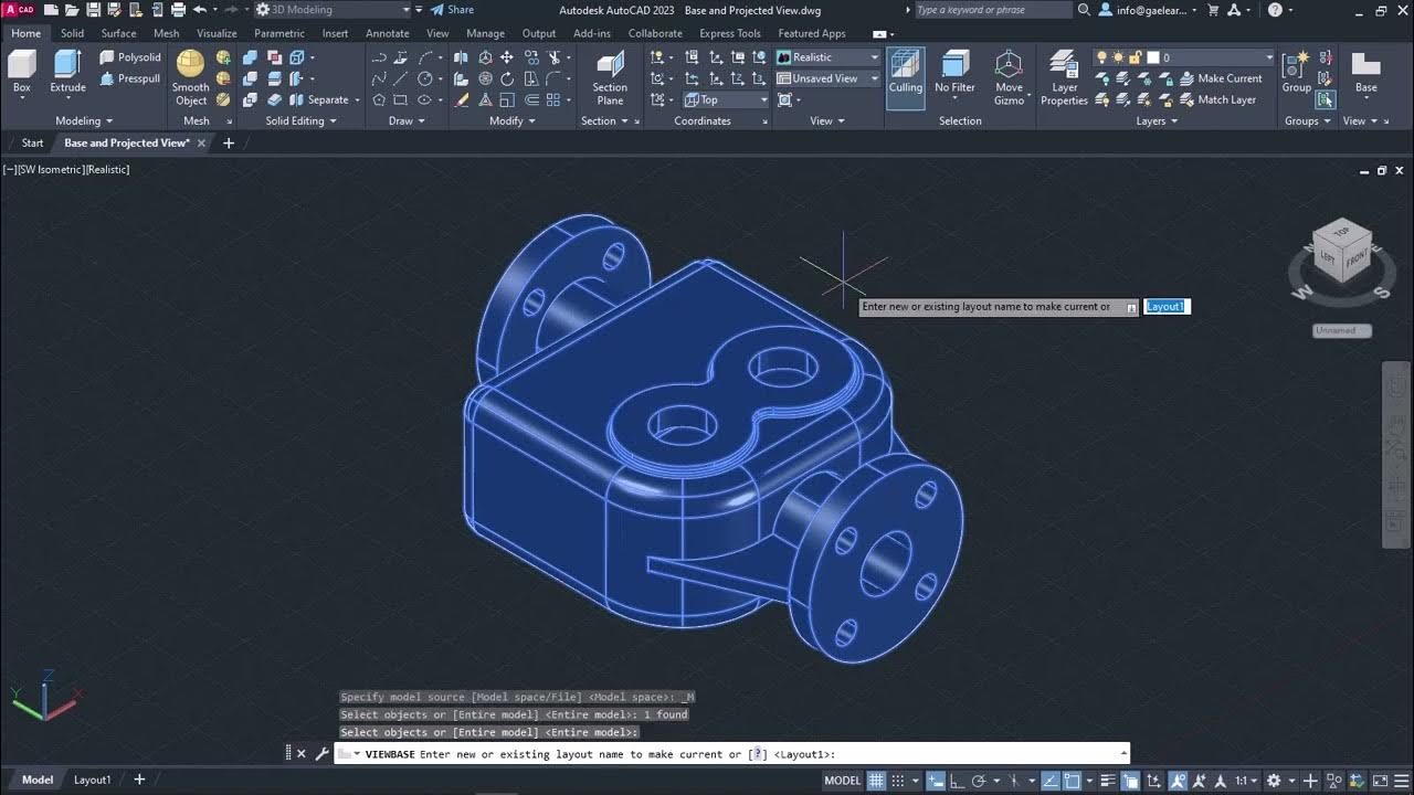 Inserting views in layouts (AutoCAD 3D Tutorials) - YouTube