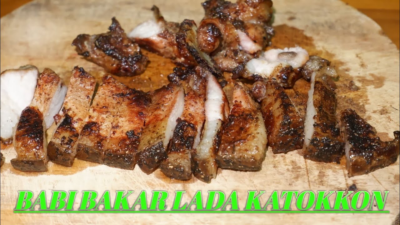 BABI BAKAR ALA SENDIRI PLUS LADA KATOKKON - YouTube
