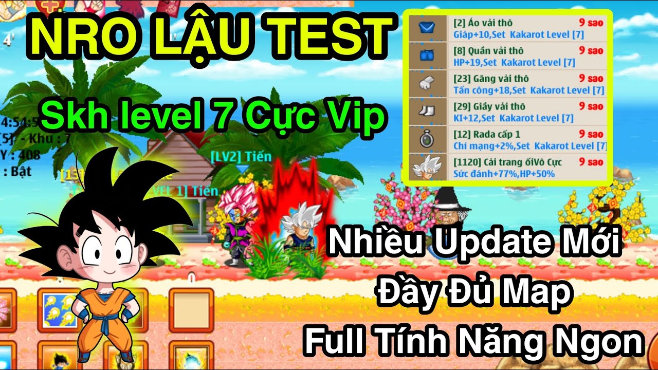 NRO LẬU TEST | sv có skh 7 Level, free all, nhiều tính năng mới ... Quà ...