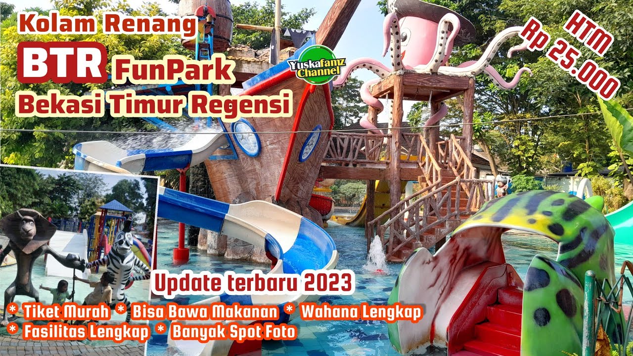 FunPark BTR Kolam Renang Bekasi Timur Regency 2023 | Wahana lengkap dan adem - YouTube