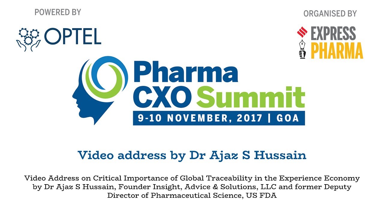 Pharma CxO Summit ~ Video address by Dr Ajaz S Hussain - YouTube