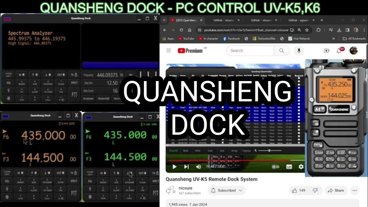 QUANSHENG DOCK - UV-K5,K6 - HOME BASE DOCKING STATION (channel editor & spectrum) - YouTube