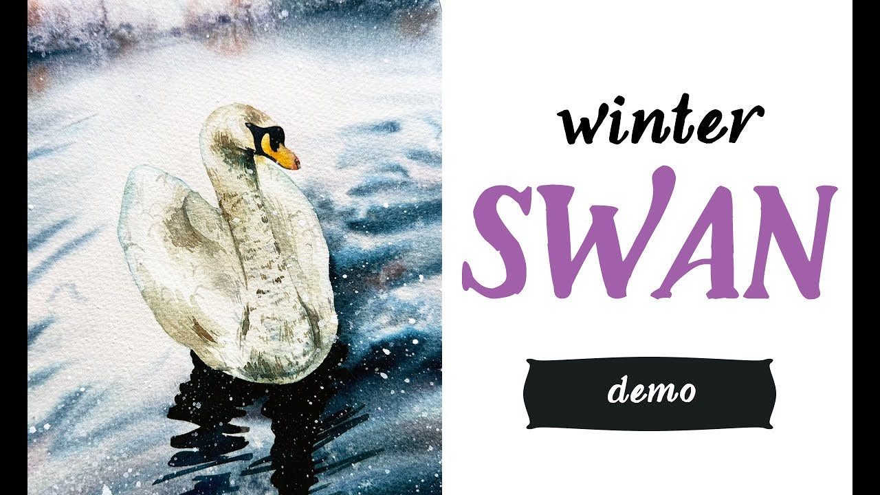 Winter Swan watercolour tutorial/demonstration - YouTube