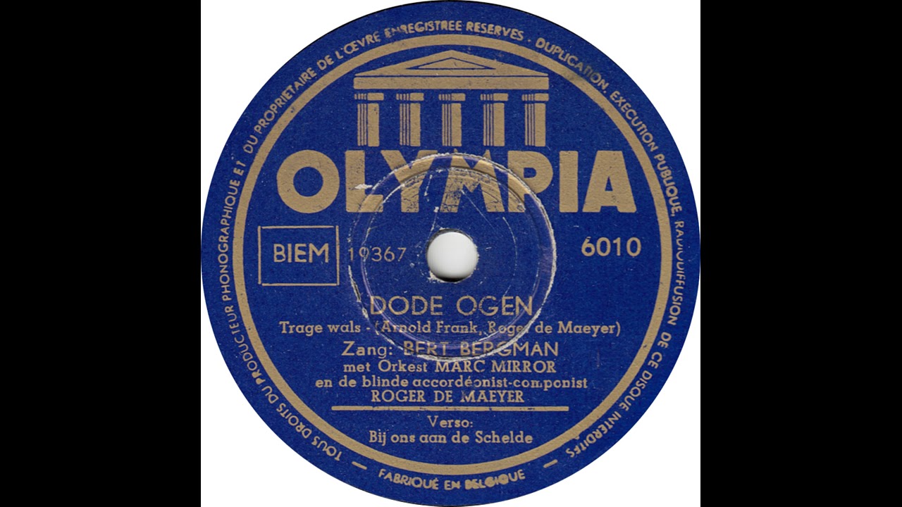 Bert Bergman & Marc Mirror Orch - Dode Ogen(1957) - YouTube