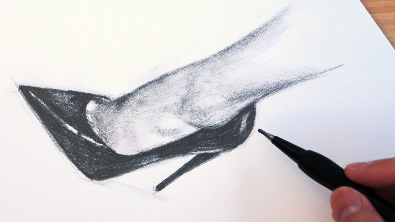 Drawing a High Heel Pump - YouTube