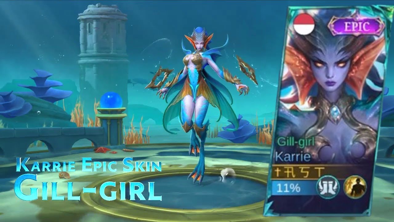 KARRIE GILL GIRL EPIC SKIN GAMEPLAY | Mobile legends 2024 | REVIEW SKIN ...