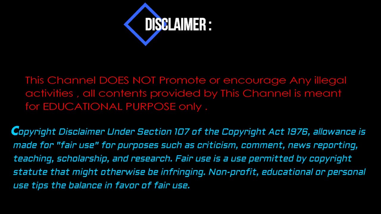 Disclaimer Template - YouTube