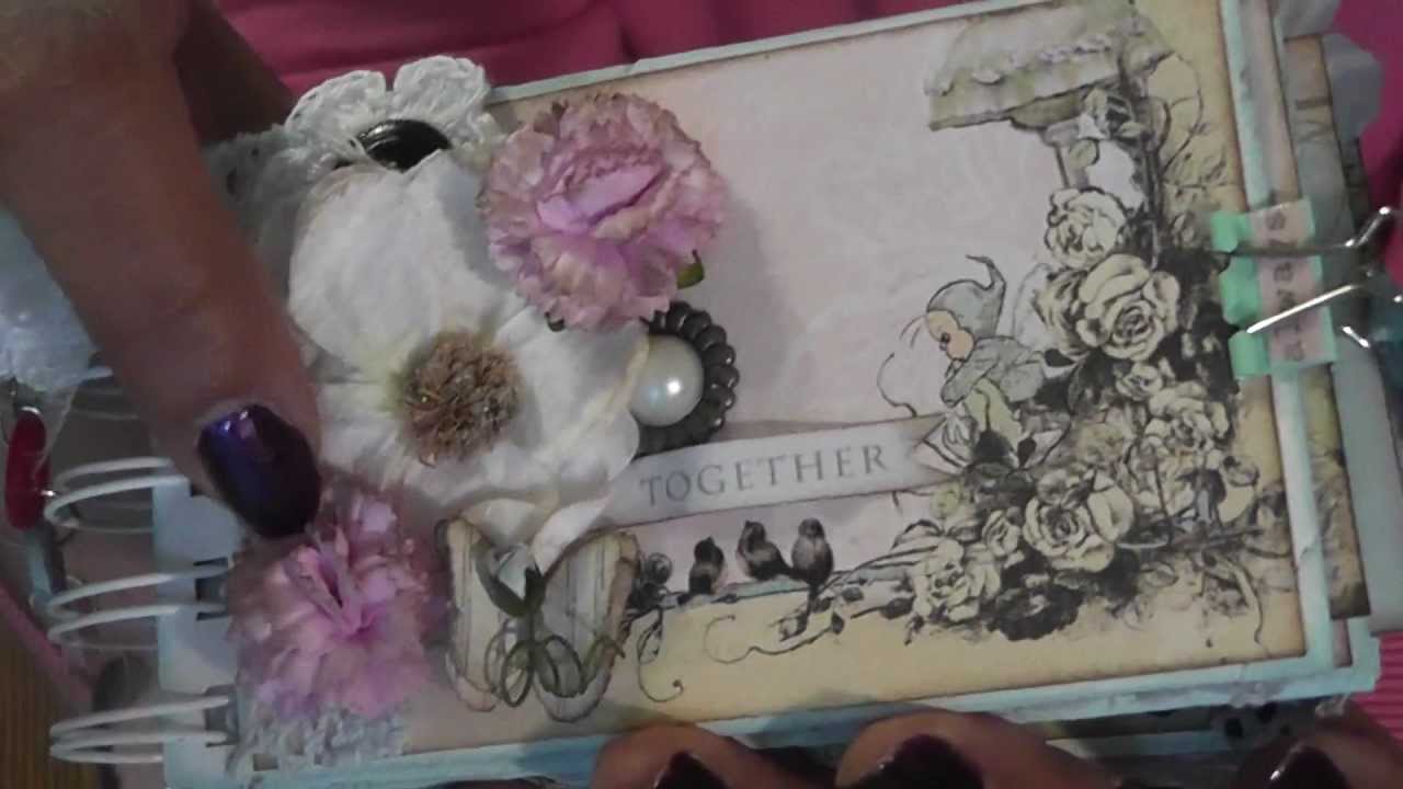 Mini album using Prima's Pixie Glen 7-30-12 - YouTube