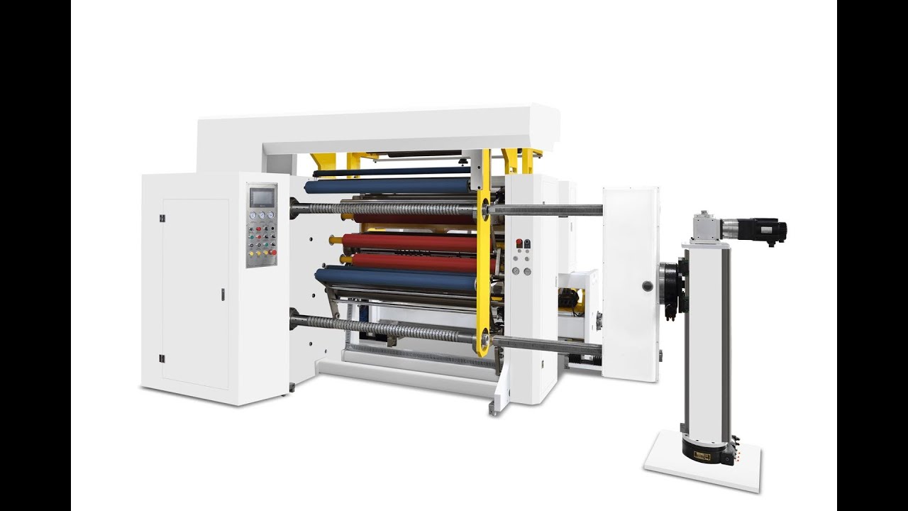 High-speed Jumbo roll Label slitter rewinder machine - YouTube