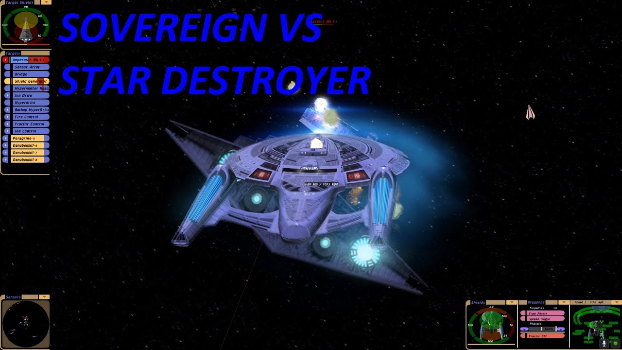 Star Trek Sovereign Class VS Star Wars Imperial Star Destroyer - YouTube