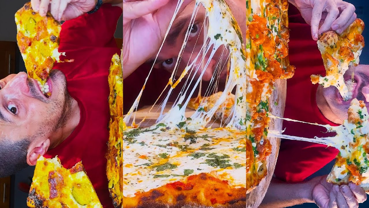 ASMR Eating Pizza for 3 Hours * No Talking Mukbang * - YouTube