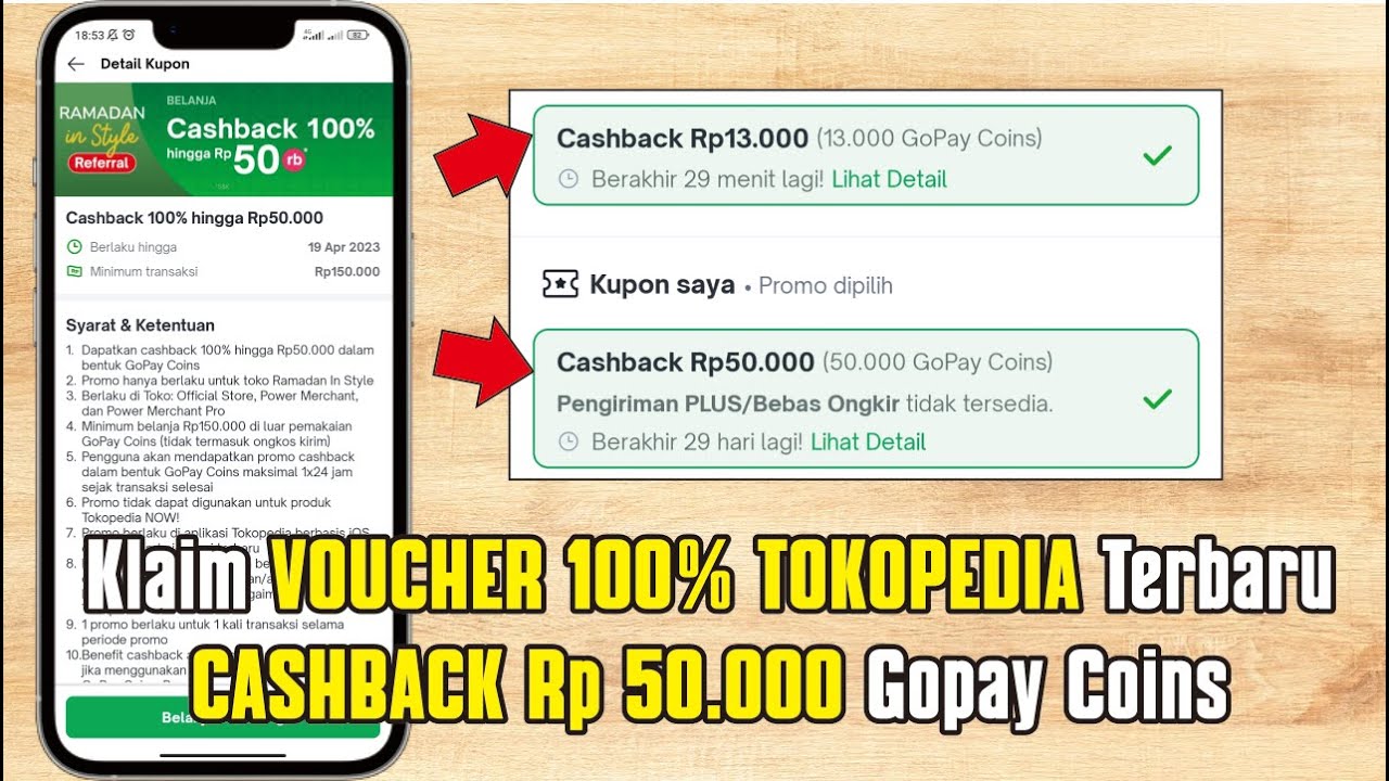 Cara Dapat Voucher Tokopedia Cashback 100% s.d Rp 50.000 Terbaru ...