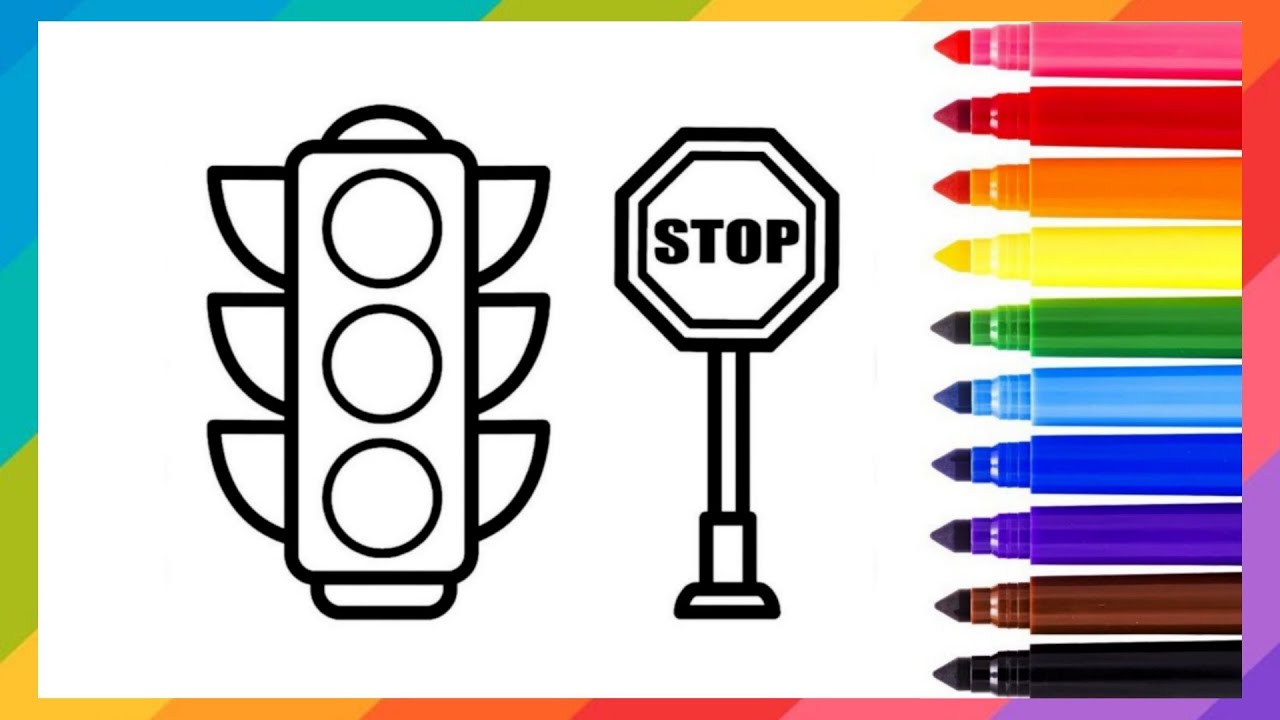 How To Paint A Traffic Light 🚦 Step By Step For Kids - YouTube