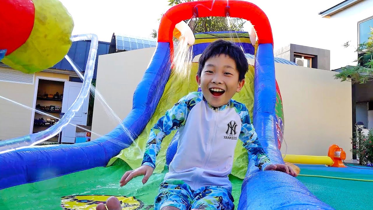 Water Play with Family Fun Swimming Pool Toys Playground Activity - YouTube