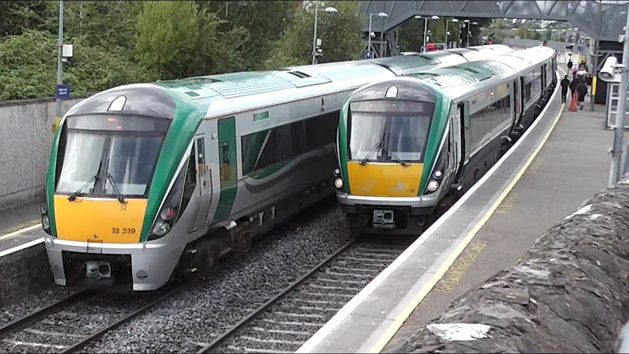 2 x IE 22000 Class Intercity Trains - Maynooth Station, Kildare - YouTube