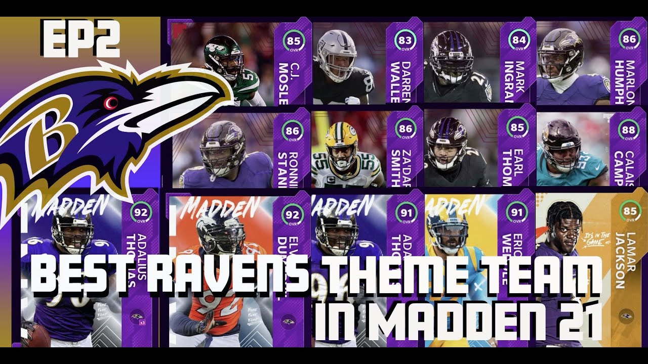 BEST RAVENS THEME TEAM IN MADDEN 21 ULTIMATE TEAM EP2 ~ LAMAR JACKSON ...