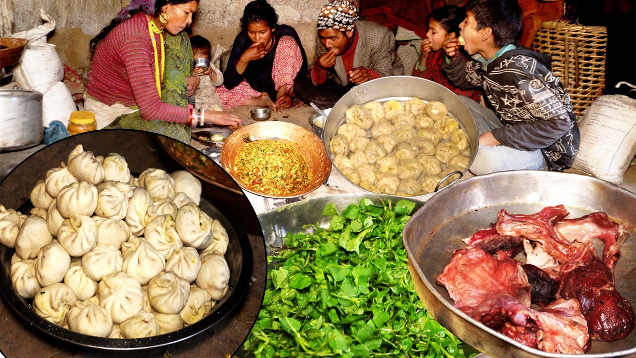 goat mo : mo recipe of dharme brother's family @ruralnepall - YouTube