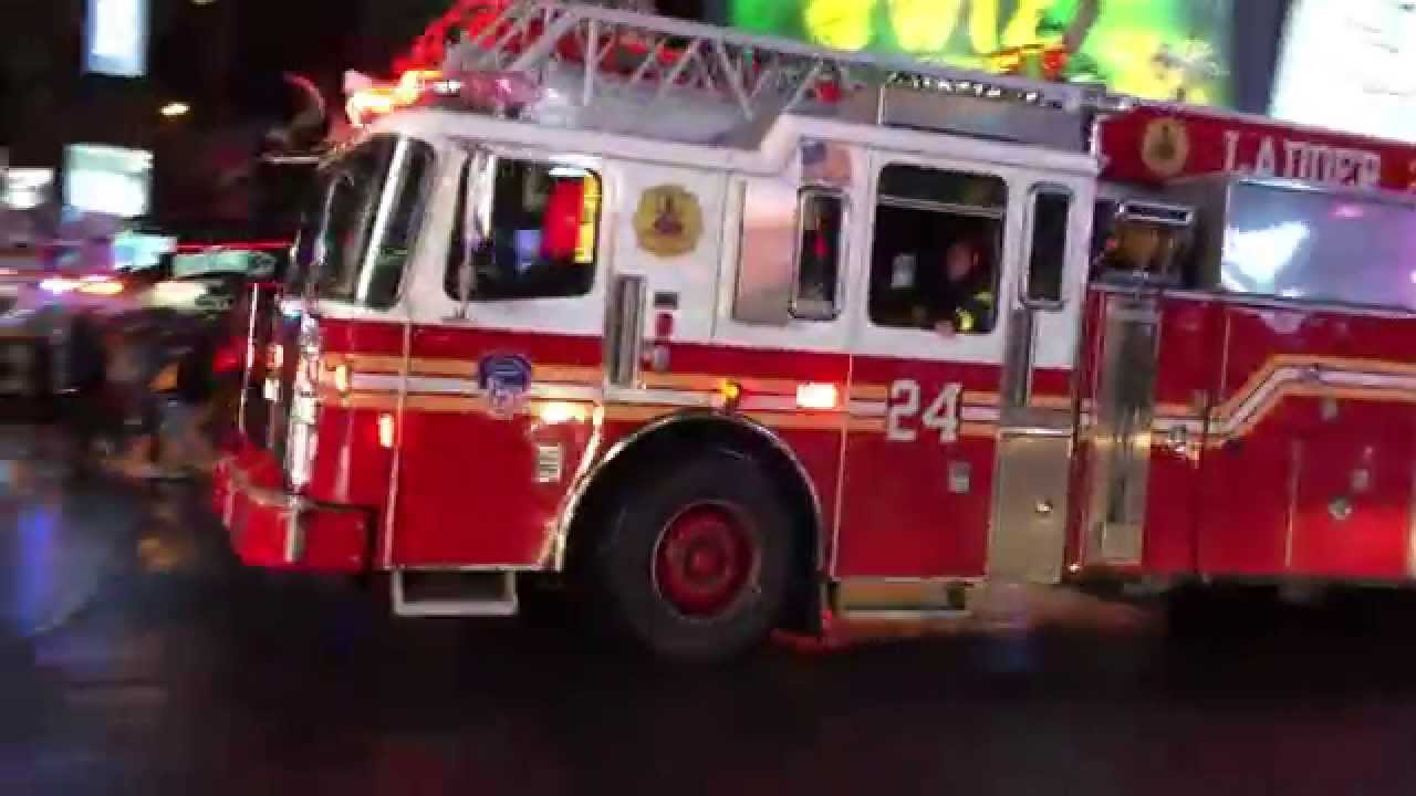 FDNY ENGINE 26, FDNY ENGINE 23 & FDNY LADDER 24 RESPONDING IN TIMES ...