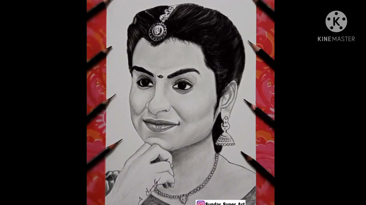 Sivaangi Krishnakumar | Sivaangi Drawing | Cook with comali | Pencil ...