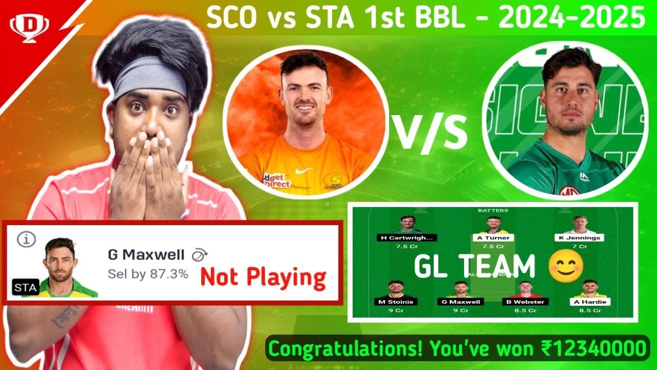 SCO vs STR Dream11 Prediction , SCO vs STR Dream11 Prediction Today ...