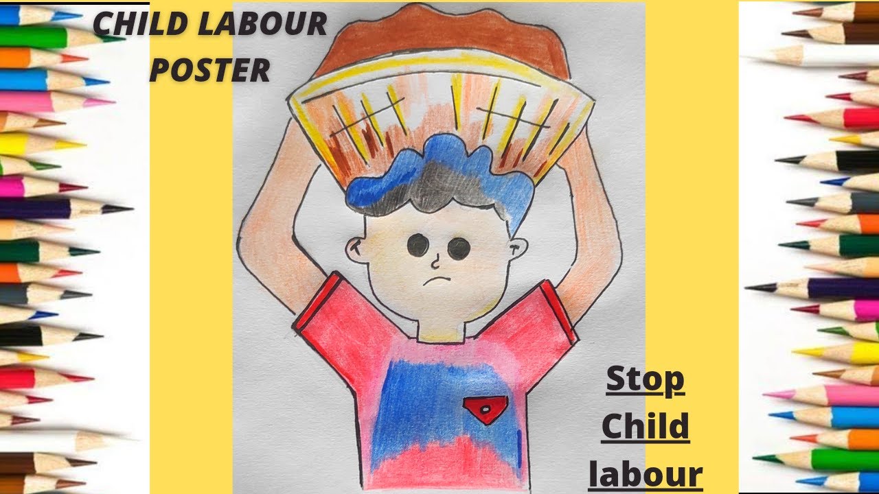 Child labour poster | How to draw poster on child labour | Step by step ...