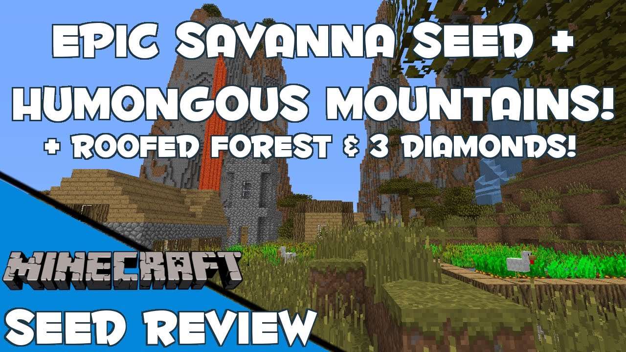 EPIC SAVANNA VILLAGE + HUGE MOUNTAINS + 3 DIAMONDS! [Minecraft 1.7.x ...