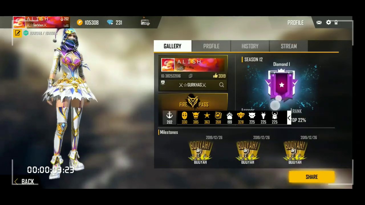 Garena free fire collection #best collection of all time - YouTube