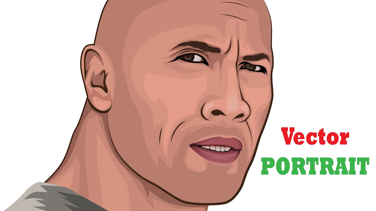 The Rock Vector Portrait Design | Vector Art | Adobe Illustrator CC ...