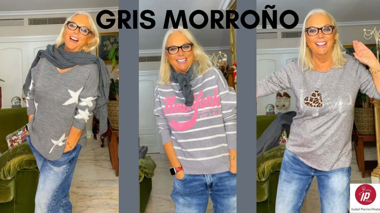 MODA GRIS MARAVILLOSO Y ACTUAL🛍️moda mujer🛍️ INVIERNO🛍️JERSÉIS para TI ...