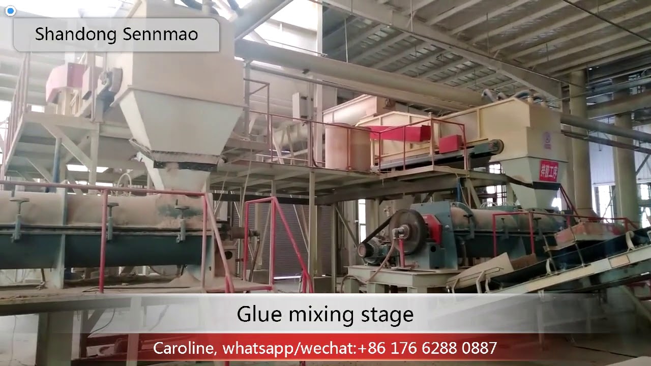Glue mixing stage Glue mixer Glue blender in particle board line - YouTube