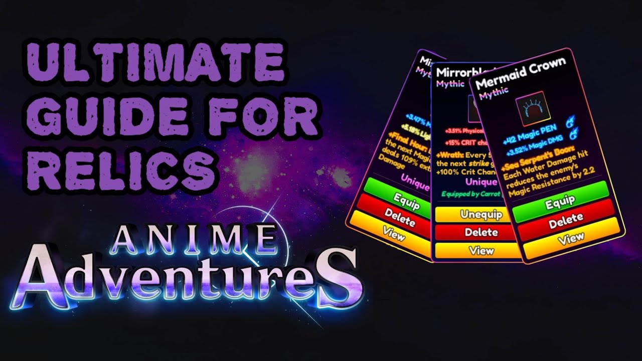 RELIC GUIDE in Anime Adventures - YouTube