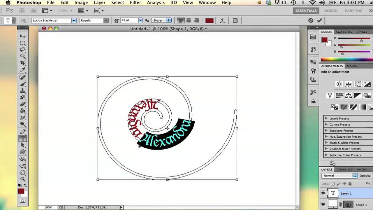 How to Swirl Text in Photoshop : Adobe Photoshop Basics - YouTube