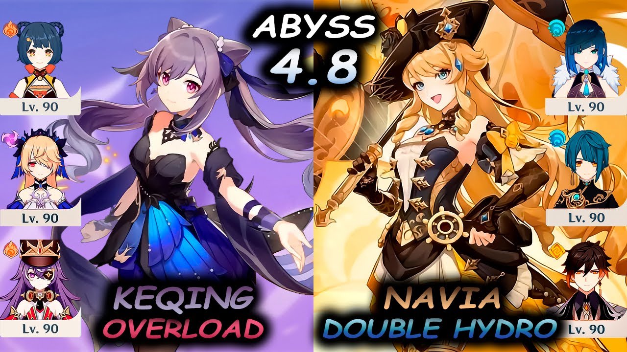 C2 Keqing Overload & C0 Navia Double Hydro | Spiral Abyss 4.8 | Genshin Impact | 4K - YouTube