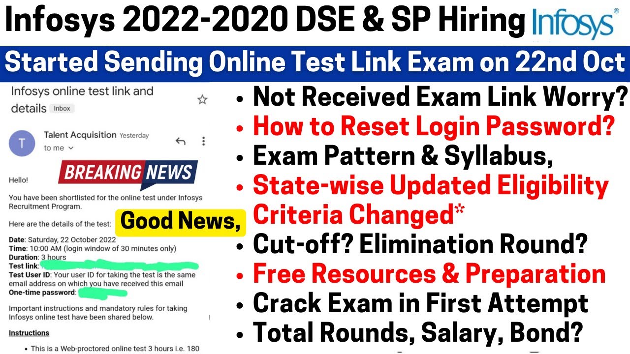Infosys Good News, DSE SP Phase 1 Exam 22 Oct Phase 2 Date? Many Not ...