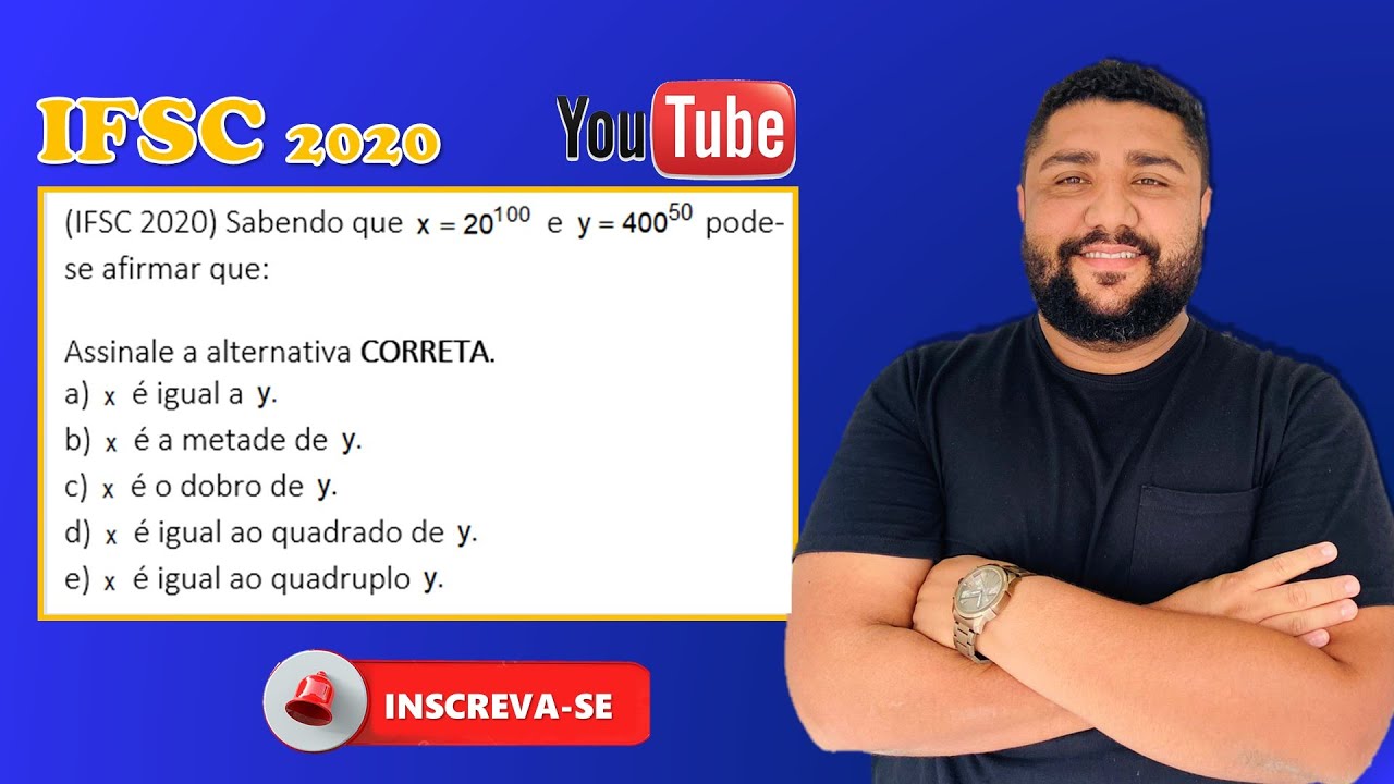 (ifsc 2020) Sabendo que e pode-se afirmar que: - YouTube
