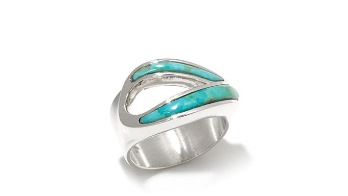 Jay King Santa Rita Turquoise Sterling Silver Cutout Ring - YouTube