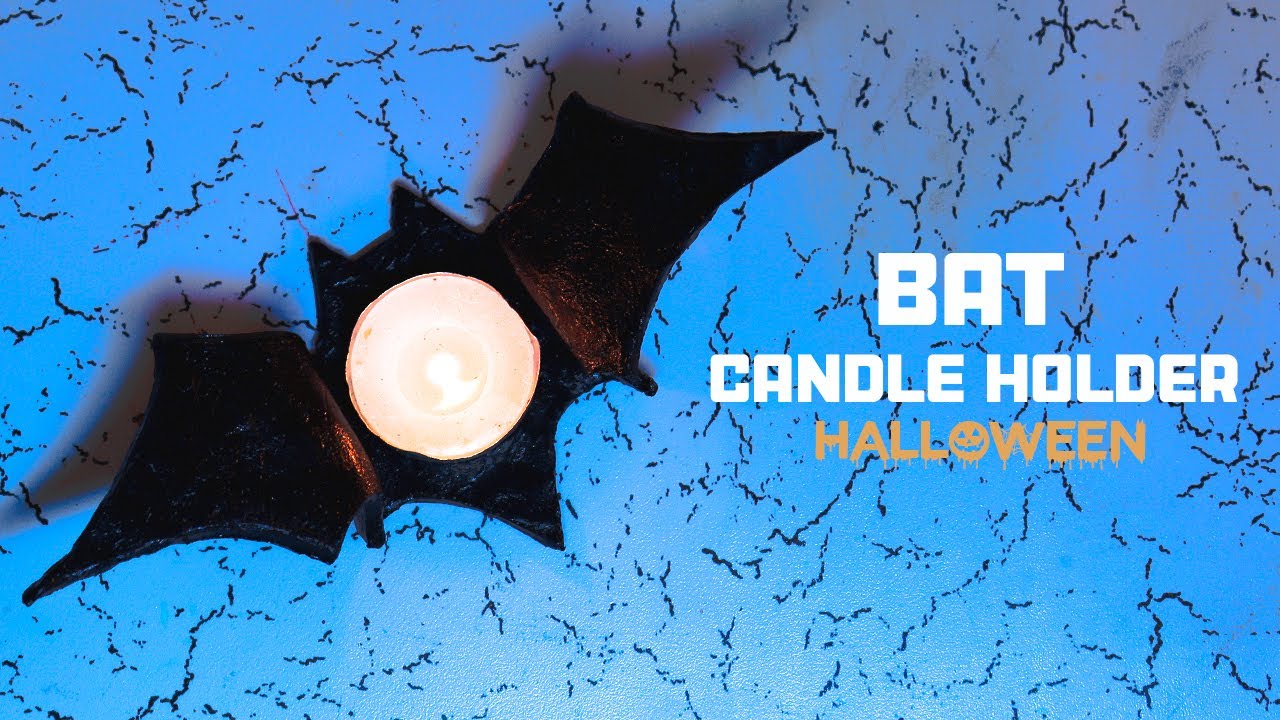 Bat Candle Holder | Quick Air Dry Clay Craft - YouTube