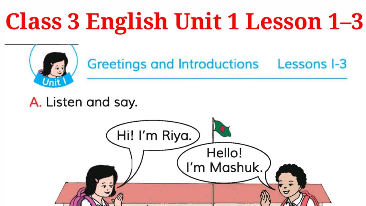 Class 3 English Unit 1 Lesson 1–3 || English For Today || Class 3 ...