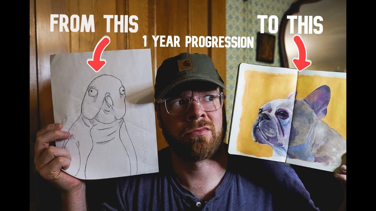 1 Year Art Progression(How I went from pencil drawings to oil paintings ...