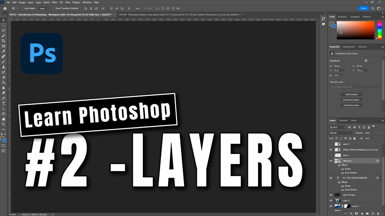 Introduction to Photoshop #2 - Layers - YouTube