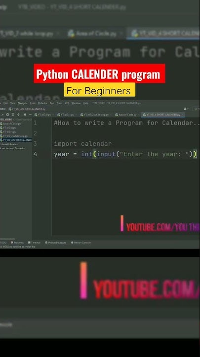 python calendar program - #calendar #program #python #beginners - YouTube